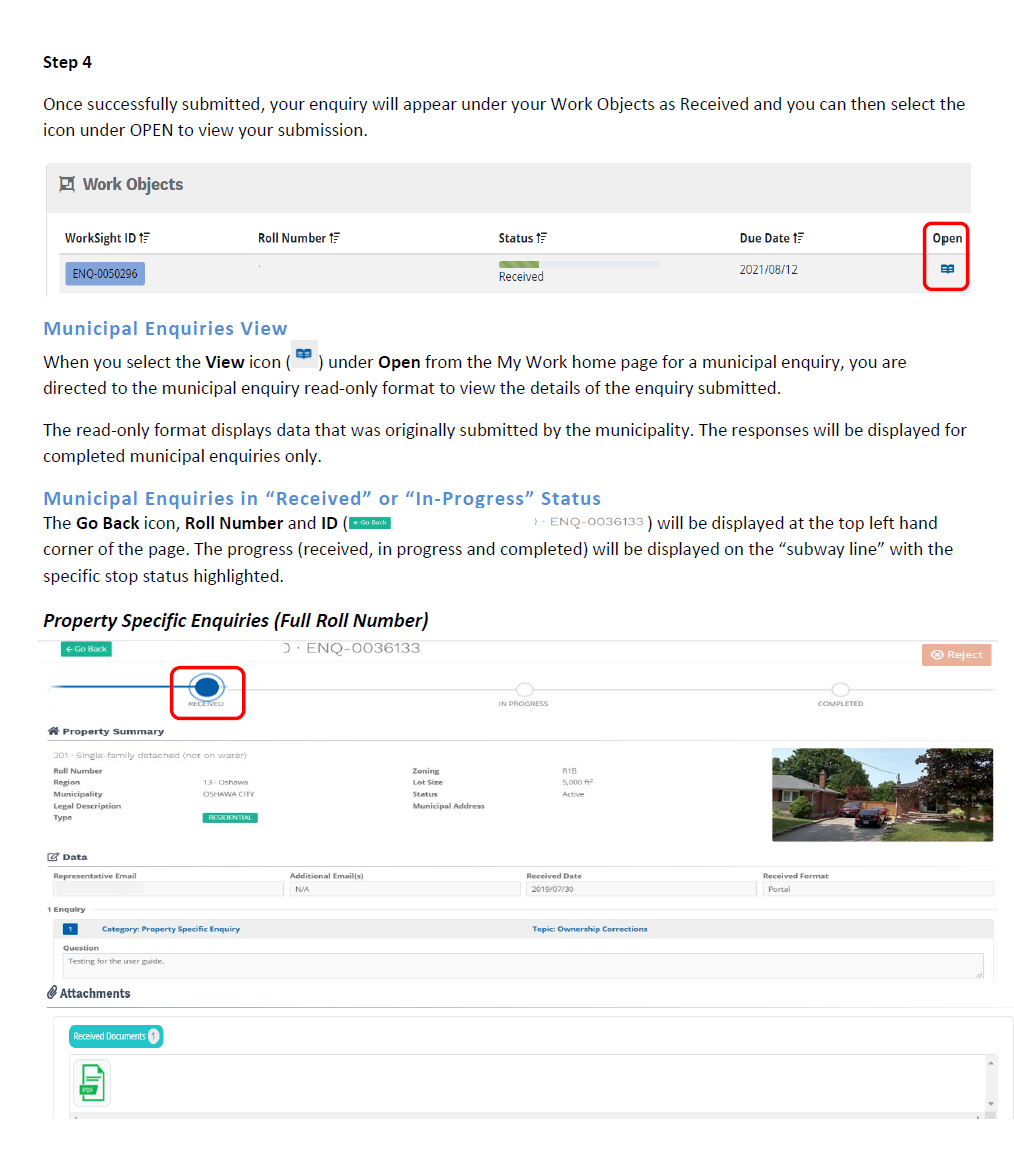 How to Create a Municipal Enquiry in My Work