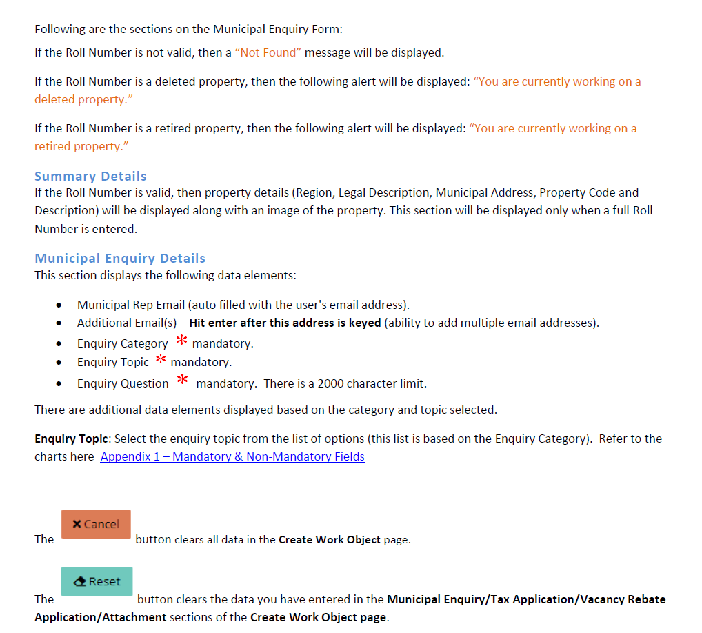How to Create a Municipal Enquiry in My Work