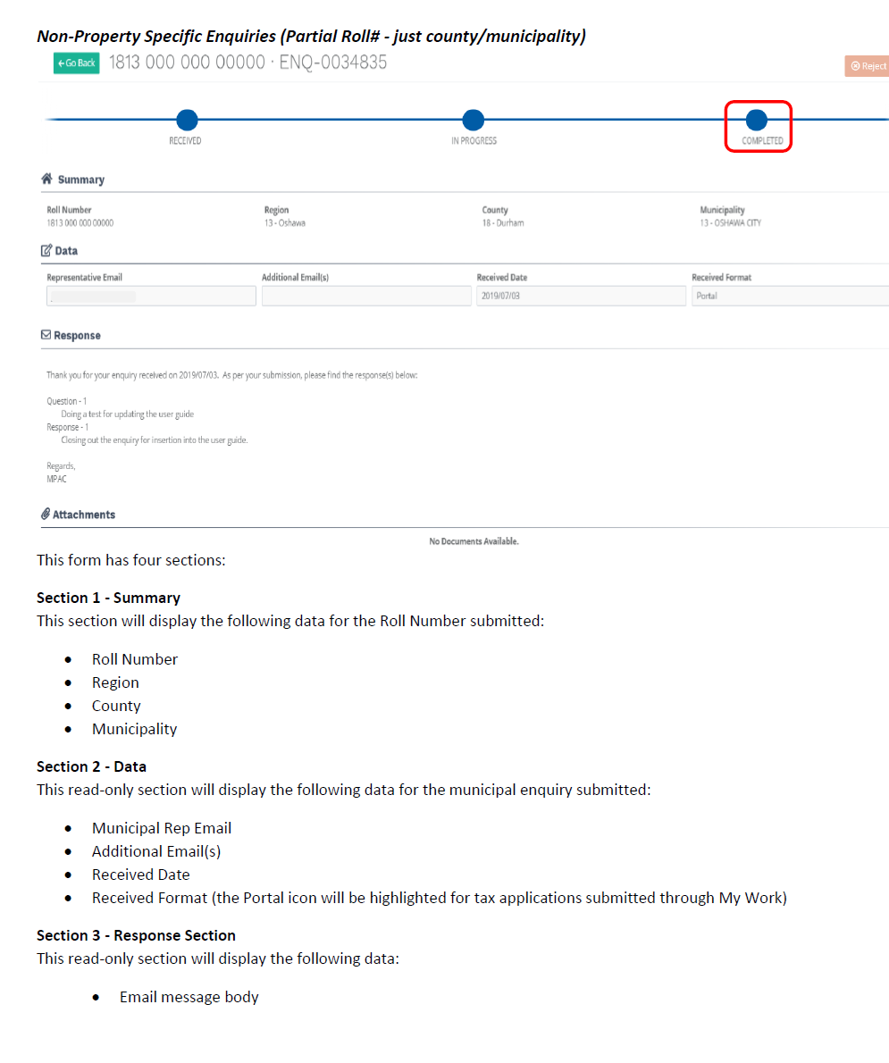 How to Create a Municipal Enquiry in My Work